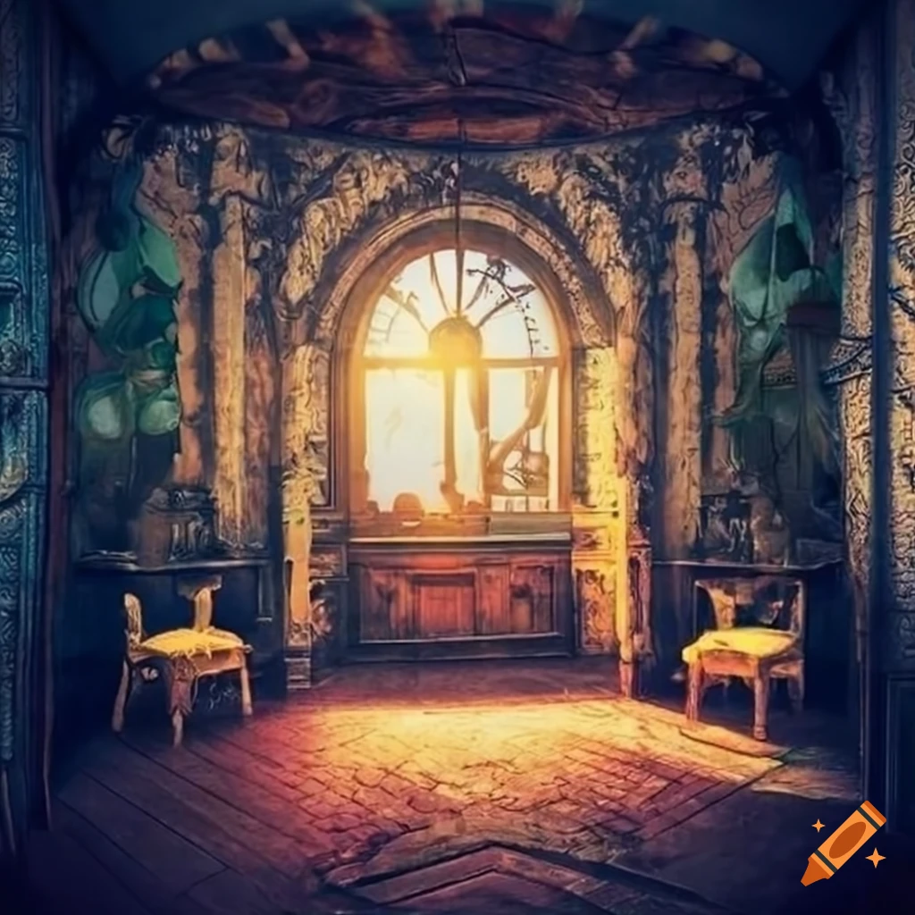 Rusty ship cabin room with ocean view on Craiyon