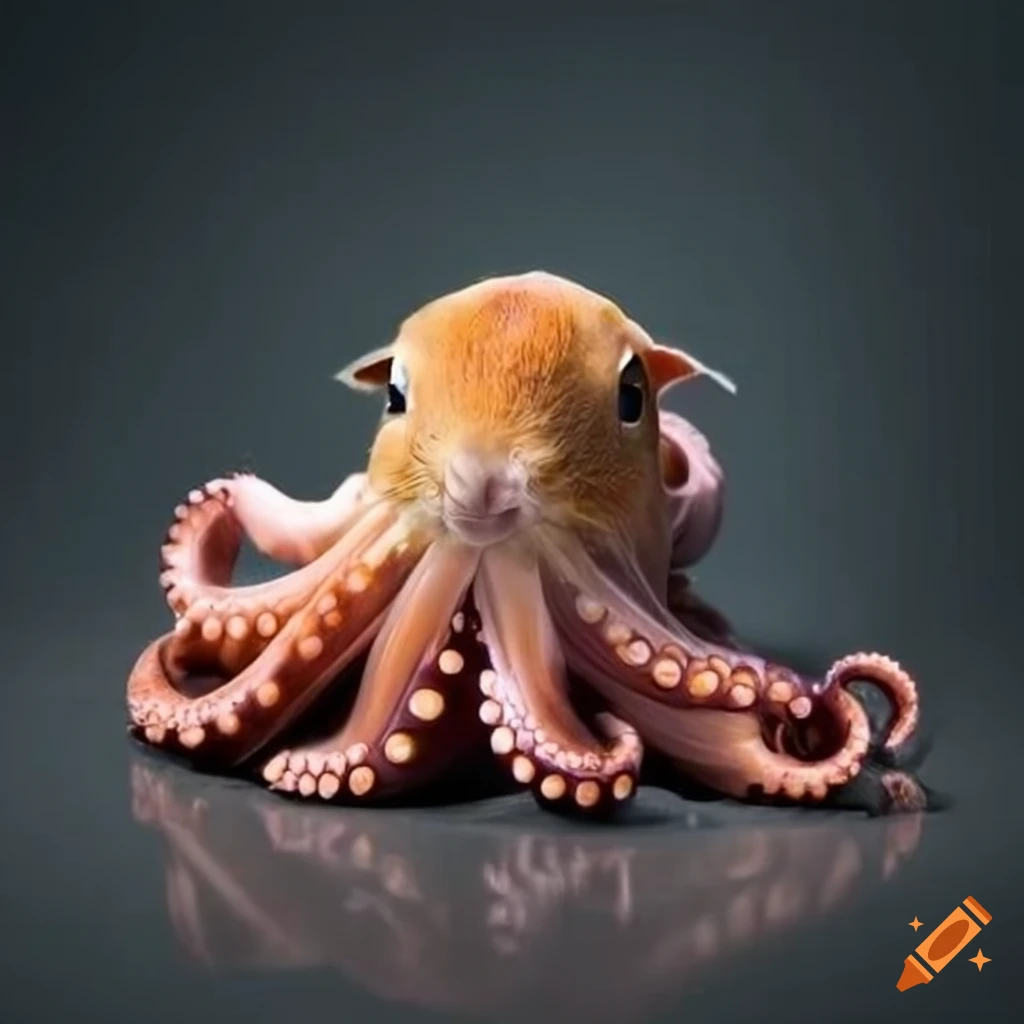 Unique hybrid animal: guinea pig-octopus on Craiyon