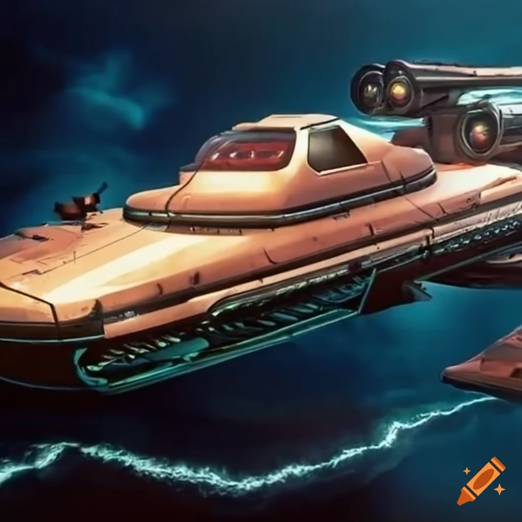 Retro futuristic hover vehicle from the 70s on Craiyon