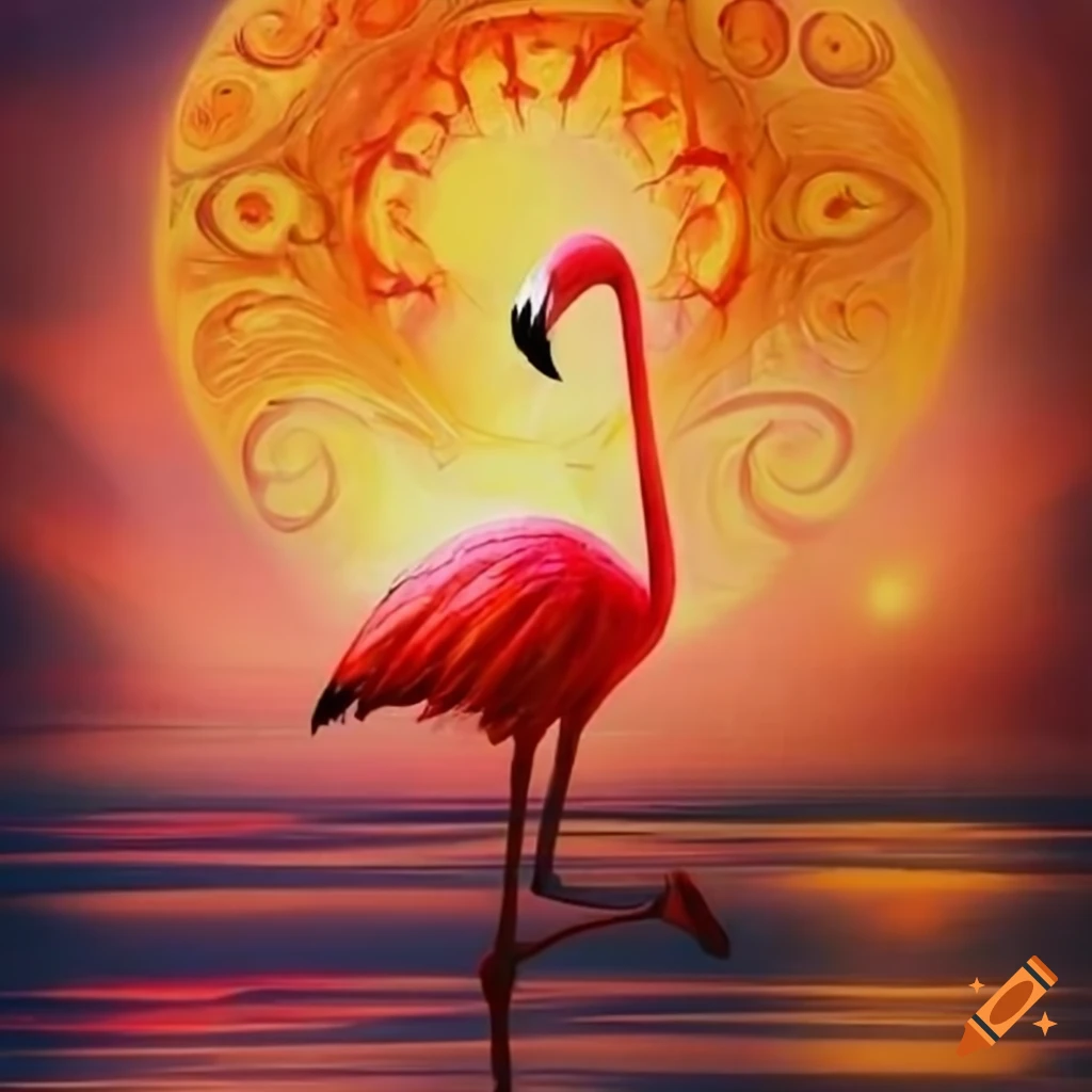 Shawna trpcic as a radiant sun and flamingo