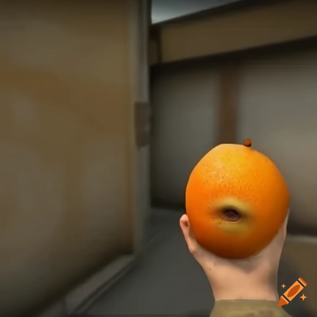 Annoying Orange in a Counter-Strike: Global Offensive (CS:GO) setting on Craiyon
