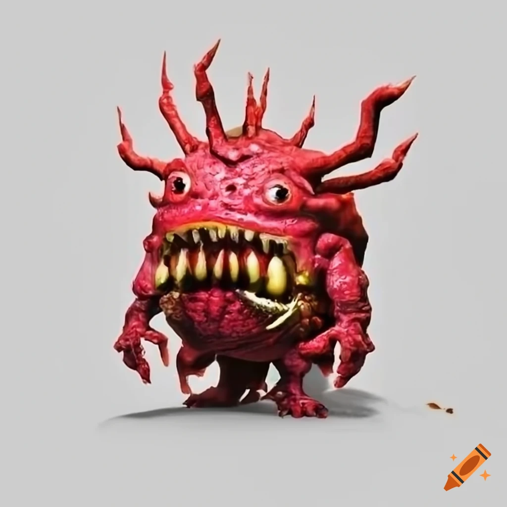 Square-shaped cacodemon artwork on Craiyon