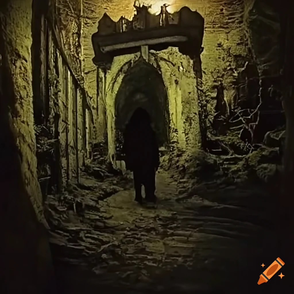 Spooky ghost gate in a village on Craiyon