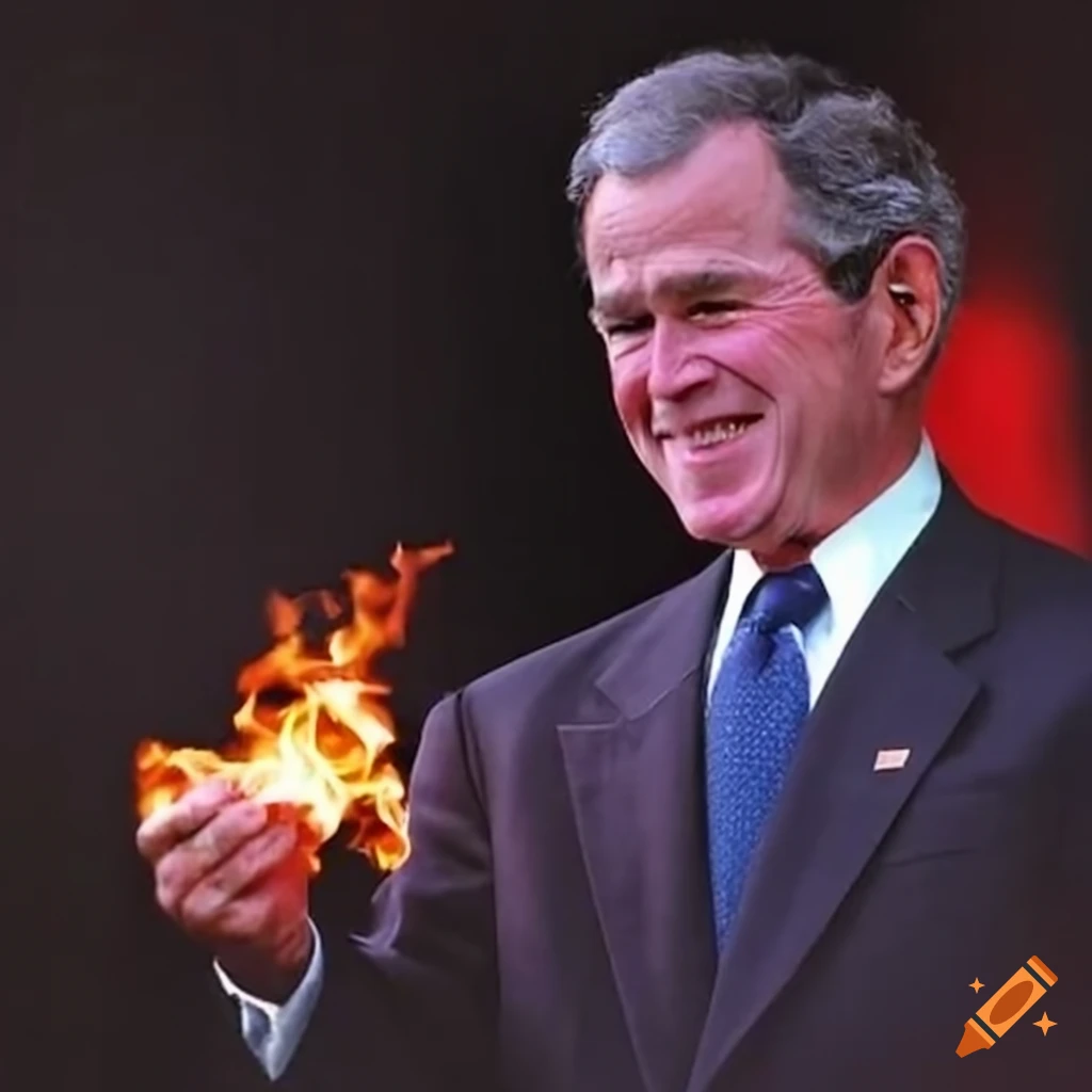 George w bush smoking a blunt on Craiyon