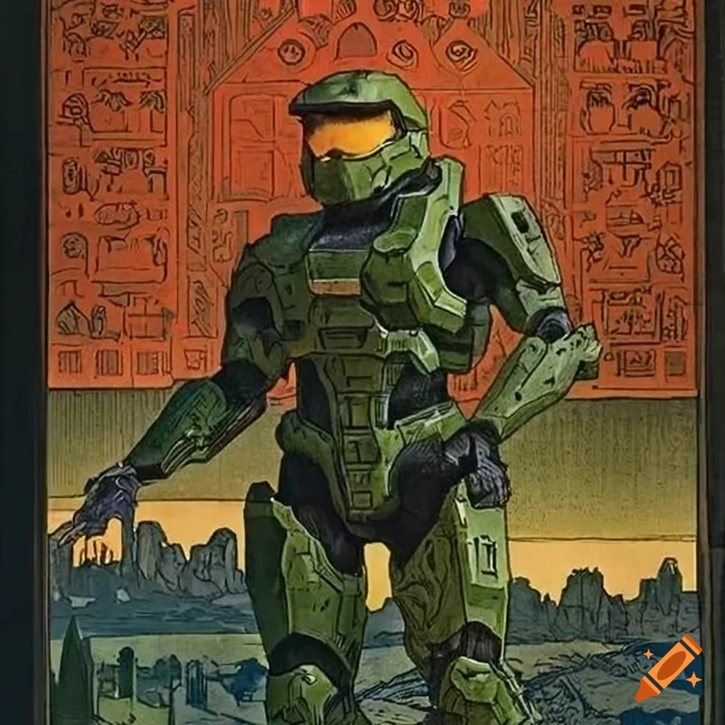 Illustration of master chief from halo