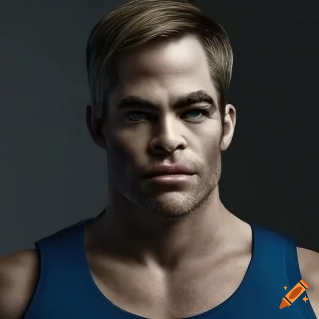 Photo realistic image of Chris Pine as a wheelchair athlete on Craiyon