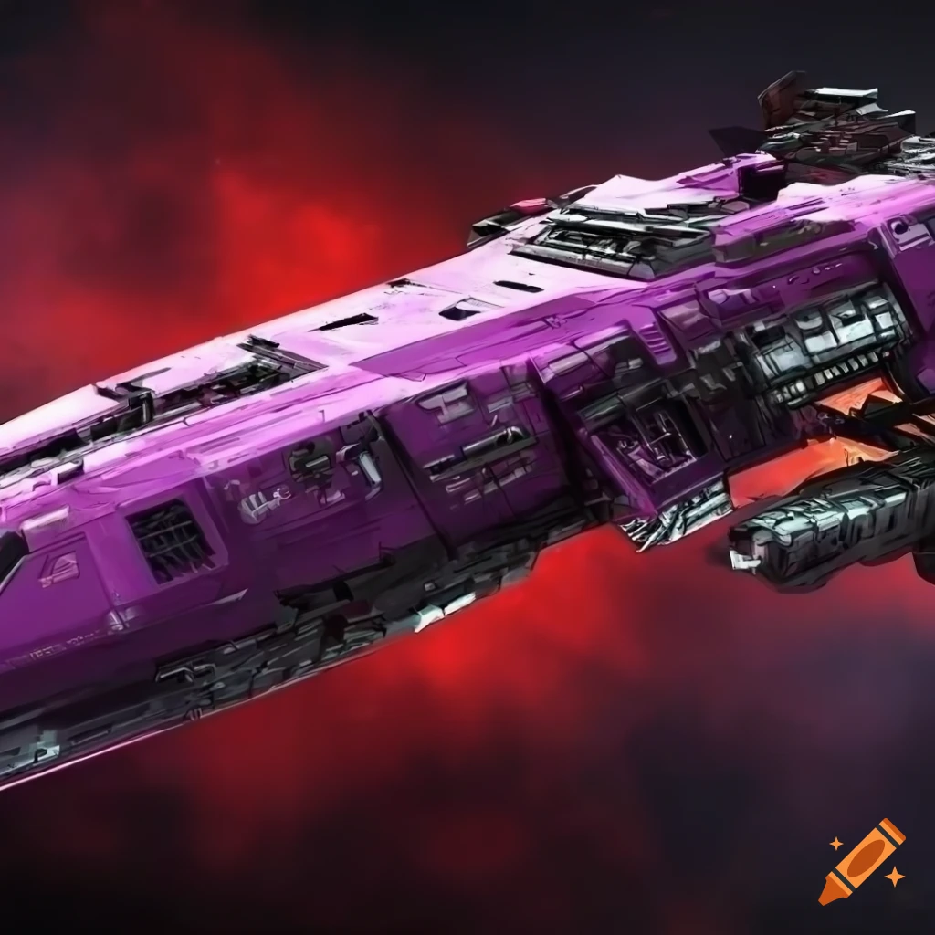 Realistic sci-fi spaceship in space on Craiyon