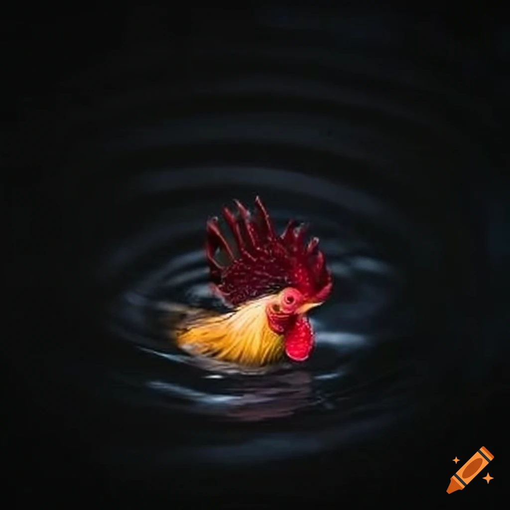 Image of a floating rooster on Craiyon