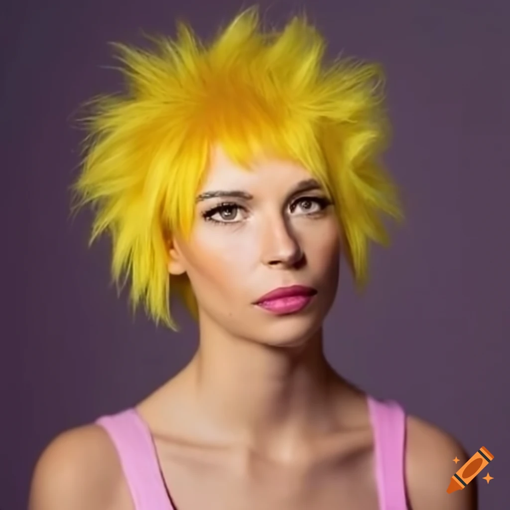 Woman With Lisa Simpson Inspired Hairstyle