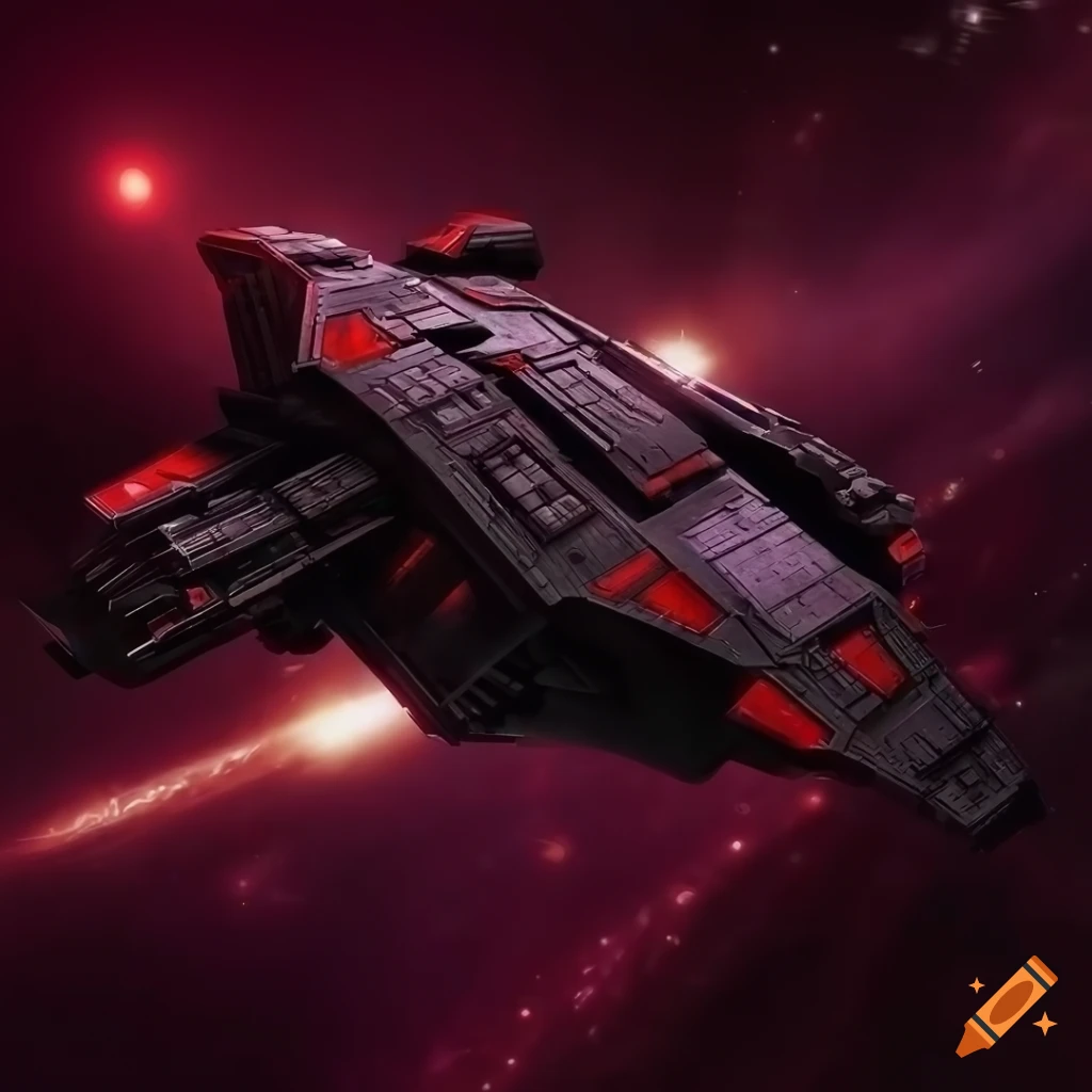 Realistic sci-fi spaceship in space on Craiyon