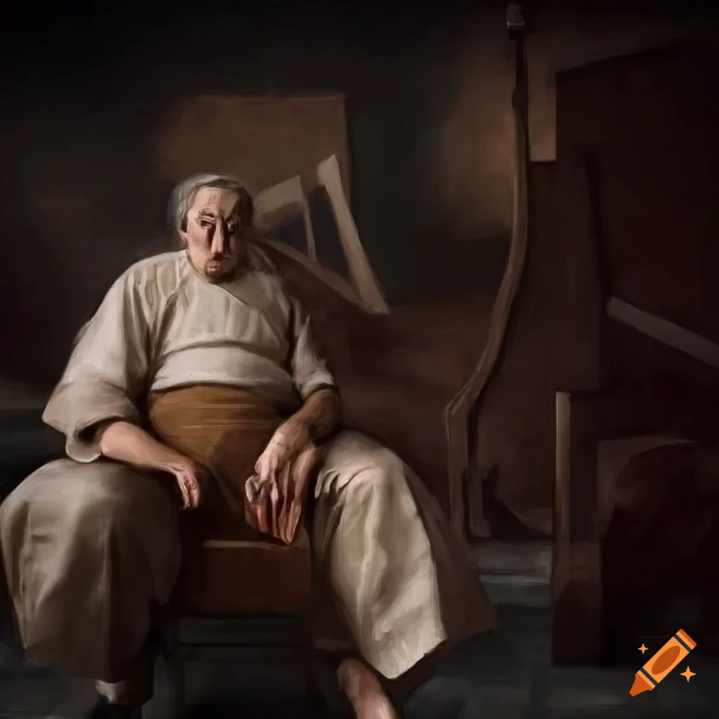 Surrealistic artwork of a man losing memory on Craiyon