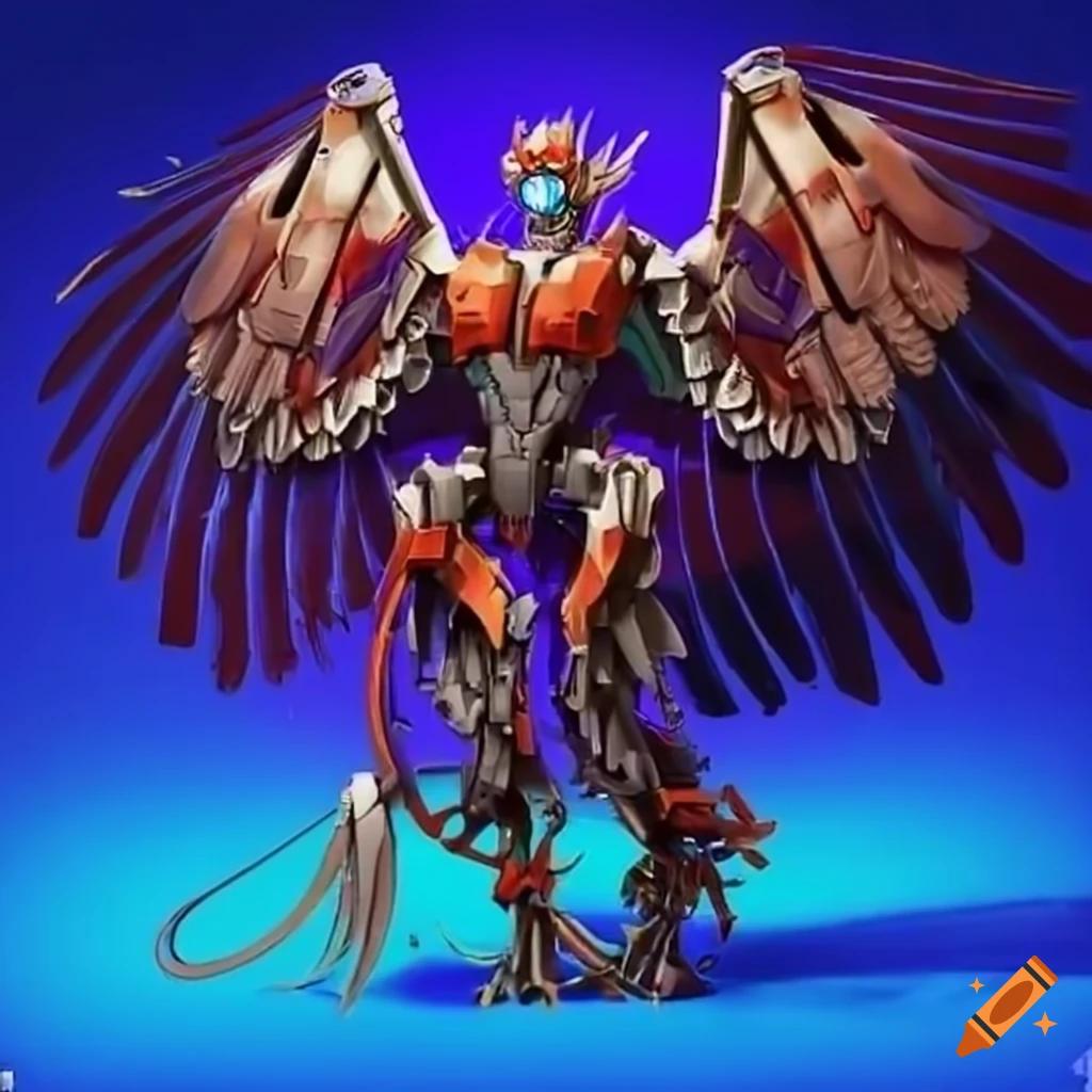 Mechanical phoenix with wings
