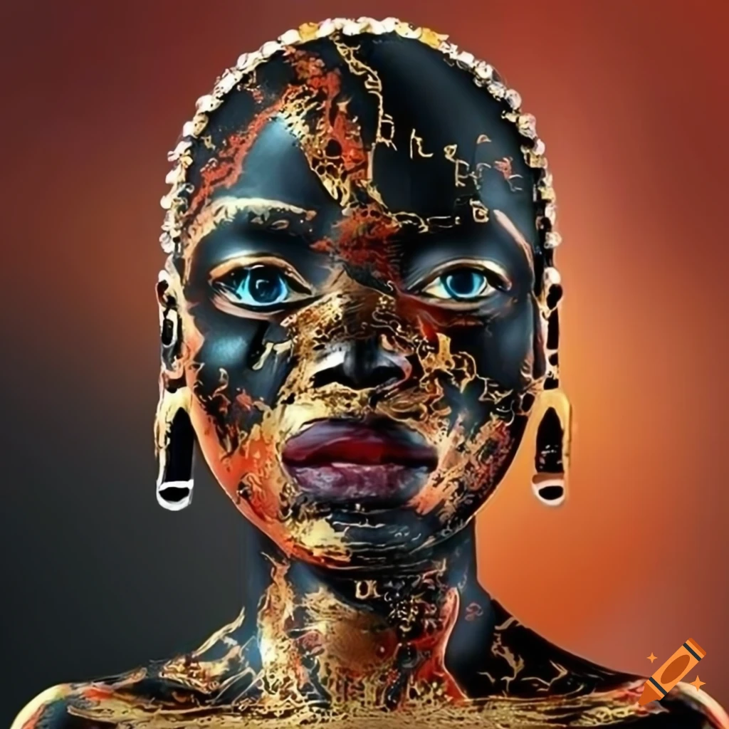 Surreal abstract art of a cyborg African tribe on Craiyon