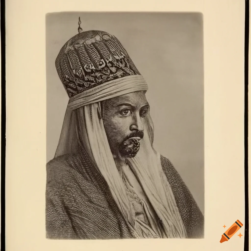 Old engraving of al-rashid of morocco on Craiyon