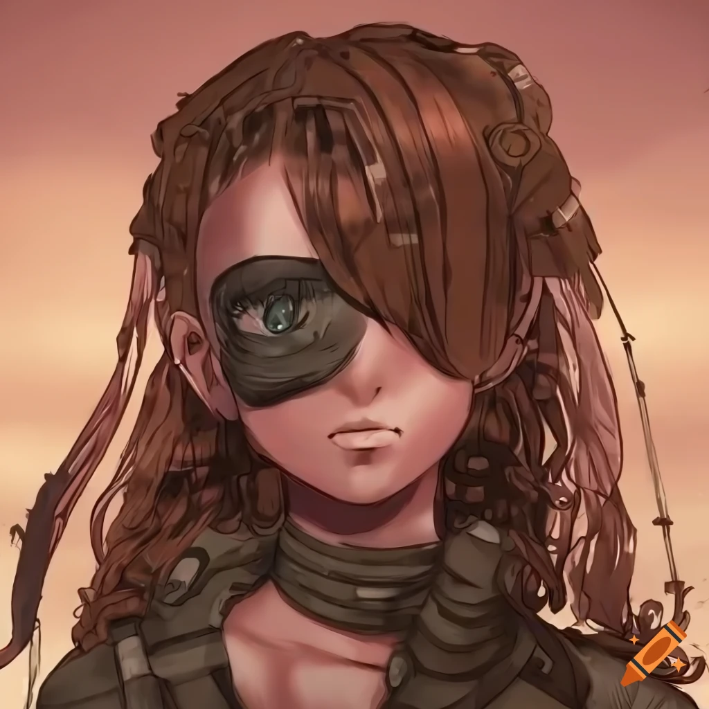 Cyborg anime girl in a desolate world on Craiyon