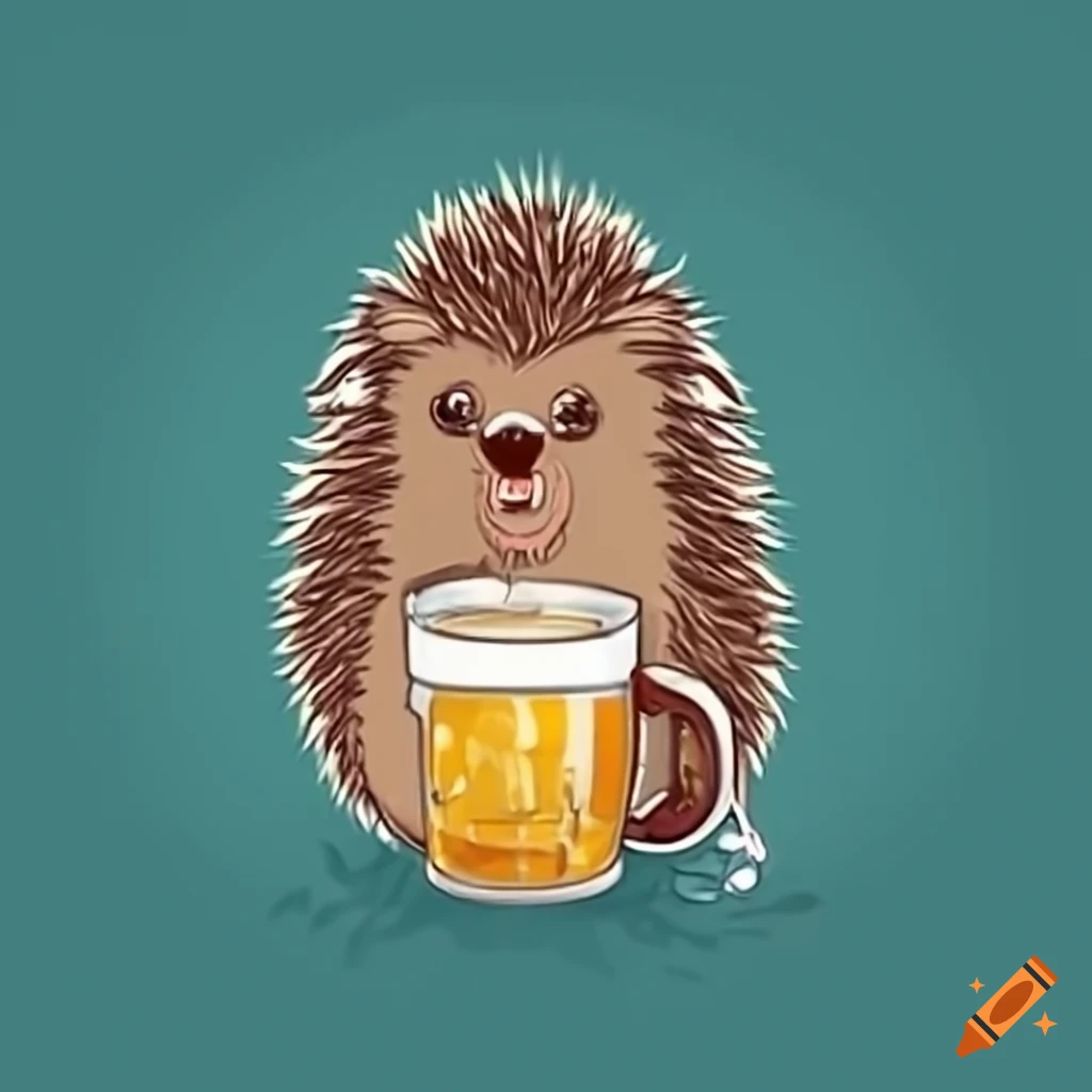 Hedgehog enjoying a refreshing drink