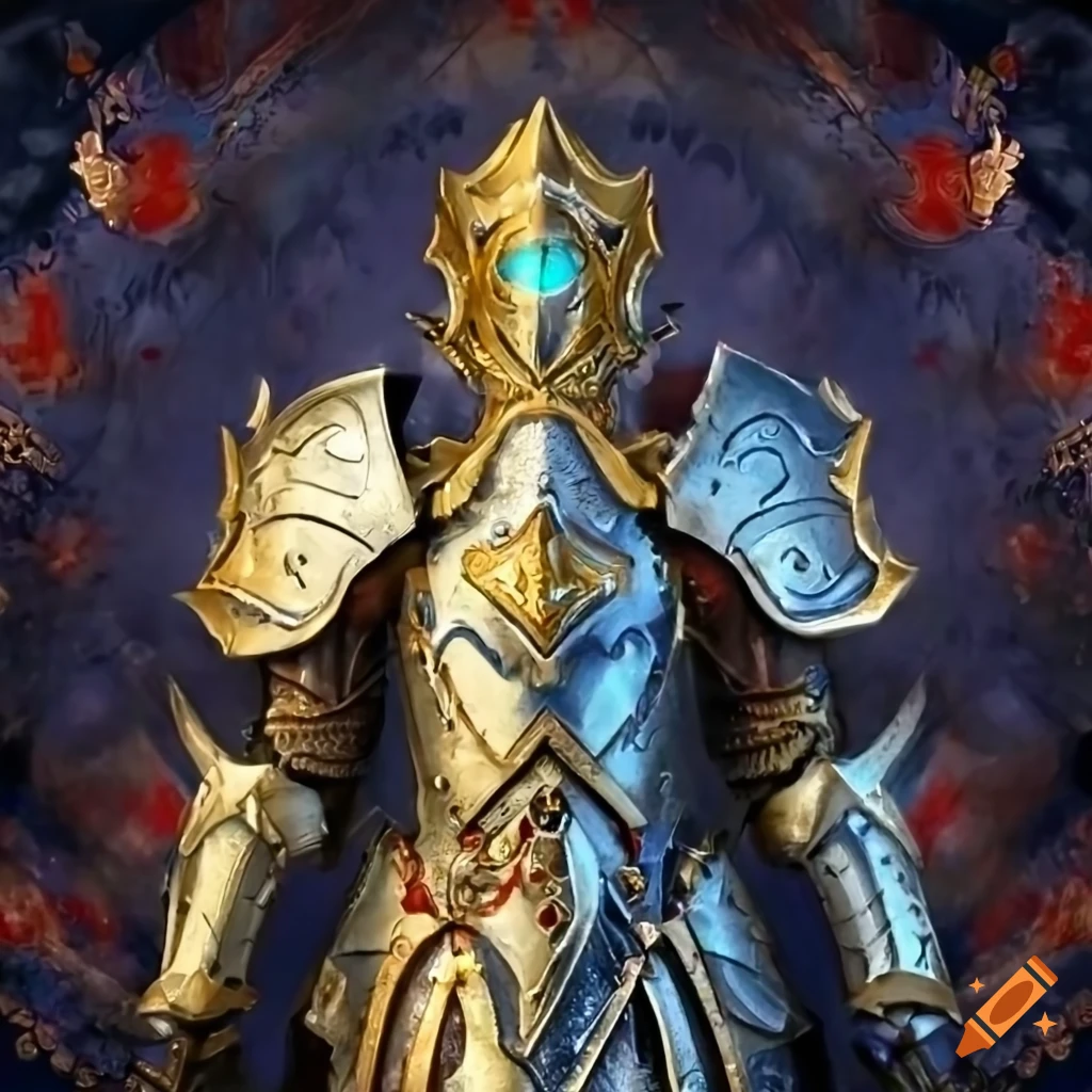 Artwork of a powerful celestial paladin on Craiyon
