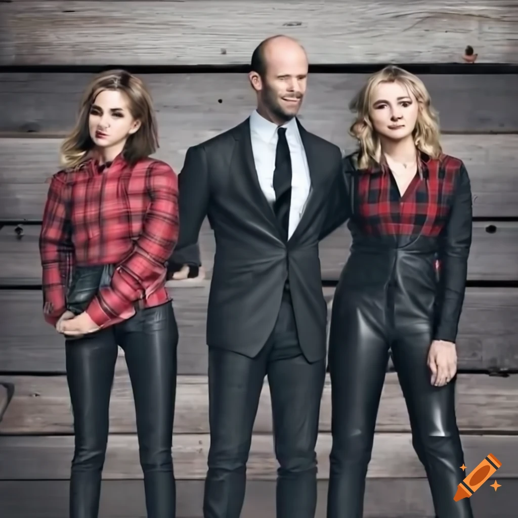 Photo of emma watson, jason statham, and chloe grace moretz in a group hug