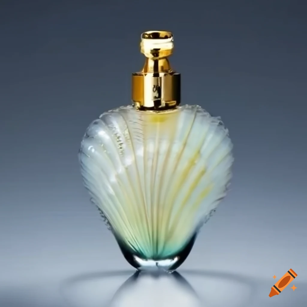Luxurious perfume bottle shaped like a seashell on Craiyon