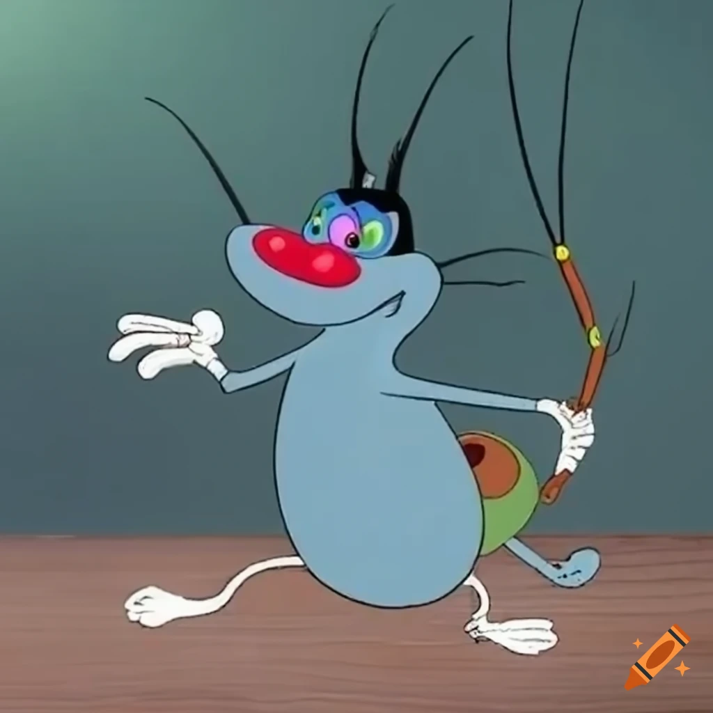 Image of oggy and the cockroaches on Craiyon