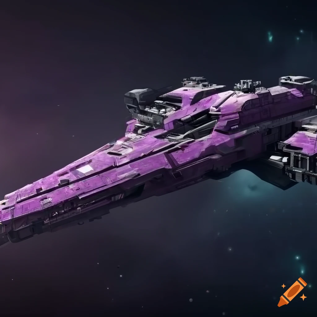 Cinematic image of a realistic sci-fi spaceship in space on Craiyon