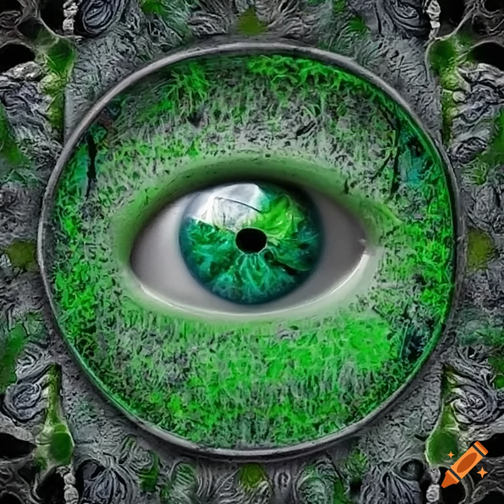 Green eye representing a medical condition on Craiyon