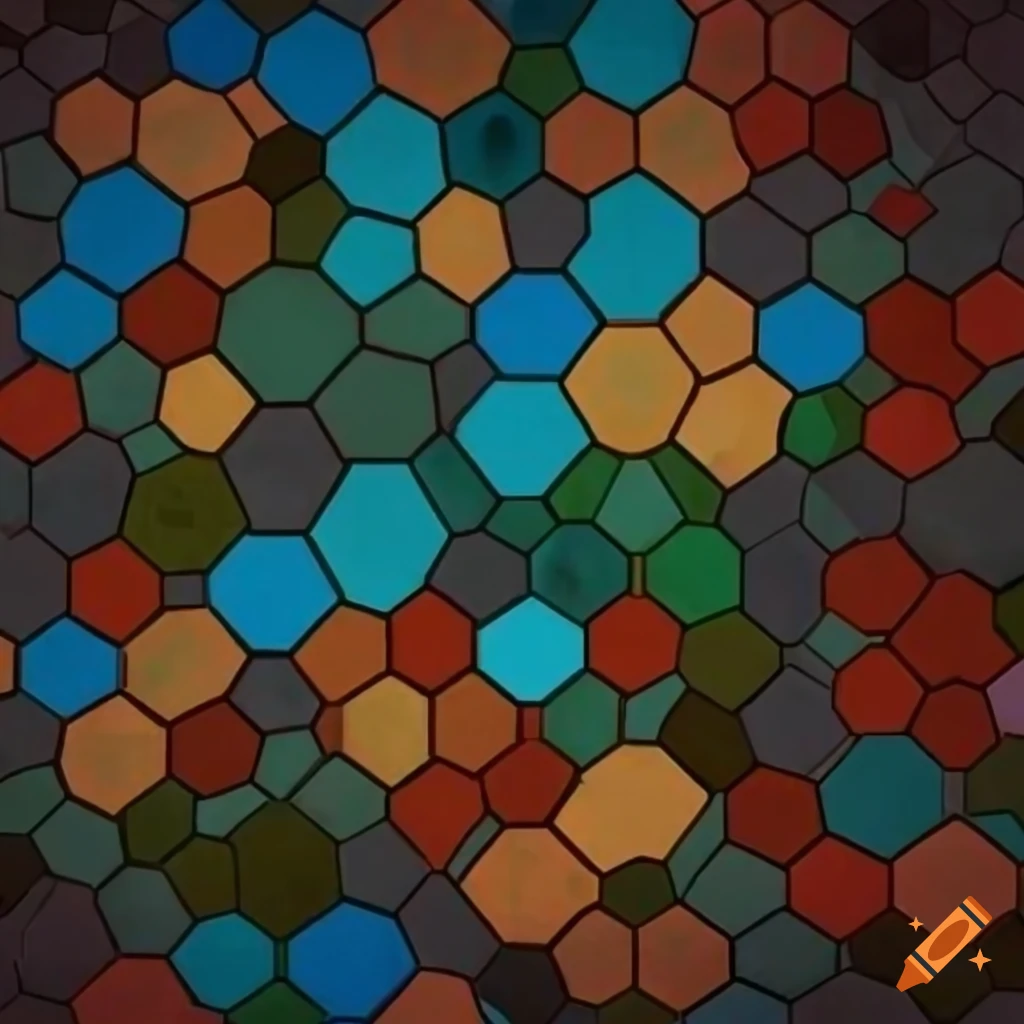 Hexagon pattern map on Craiyon