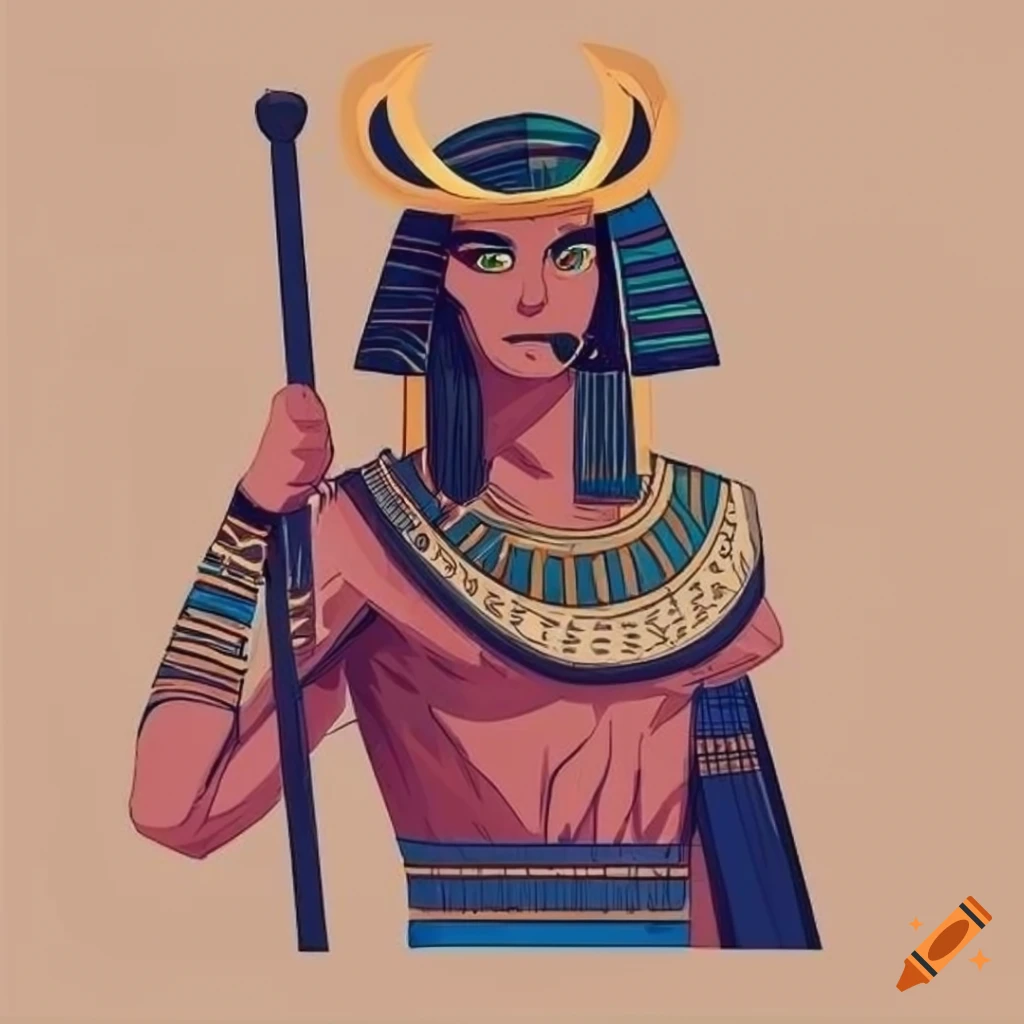 Vector illustration of a samurai with an Egyptian twist on Craiyon