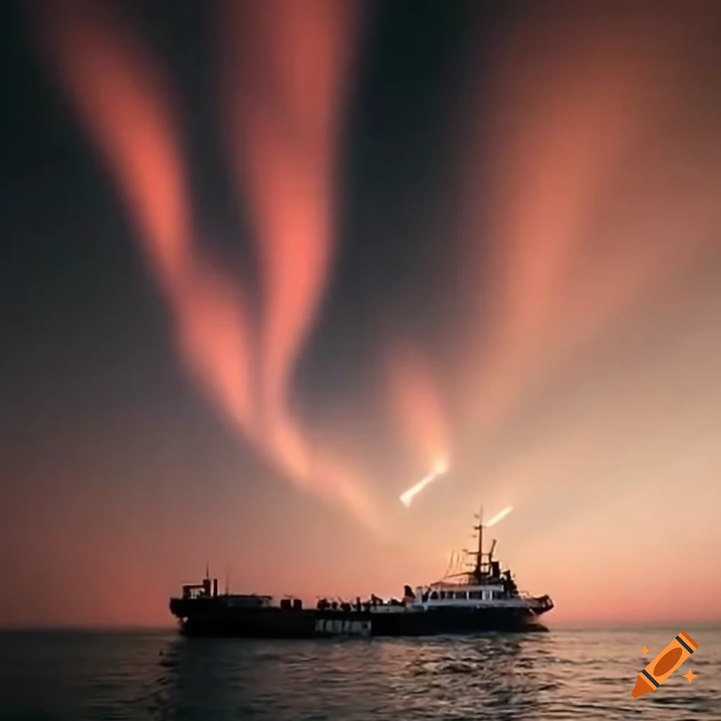 The Bandırma ferry sailing in rough seas with Atatürk on board on Craiyon