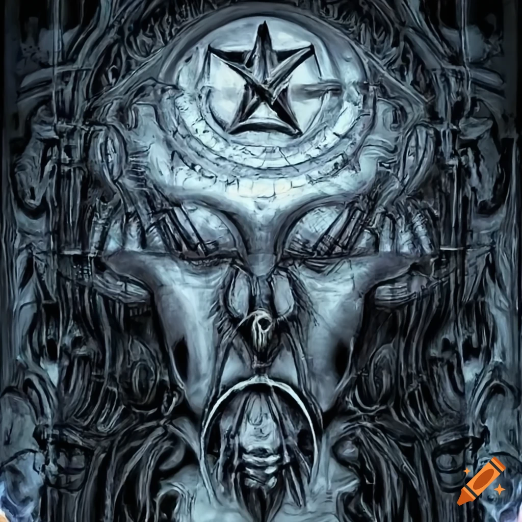 H. r. giger-inspired pentagram artwork