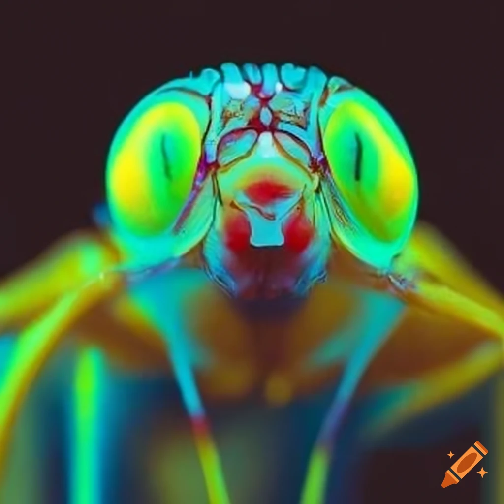 Fluorescent fruit fly brain on Craiyon