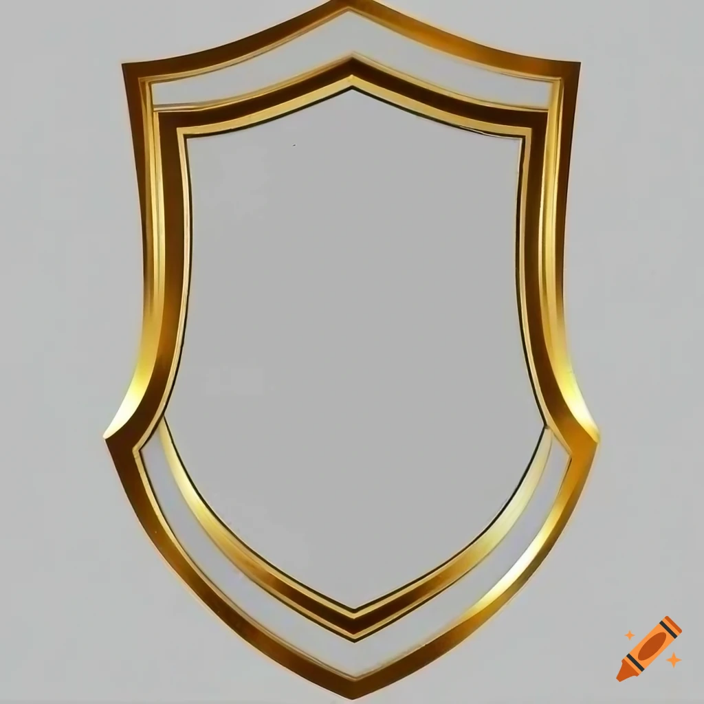 Golden shield with straight lines