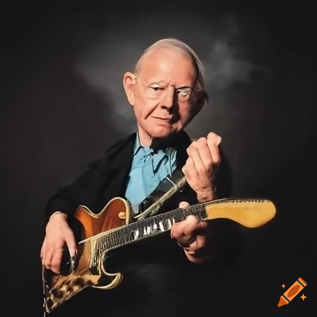 Image of robert fripp flying a dog house on Craiyon