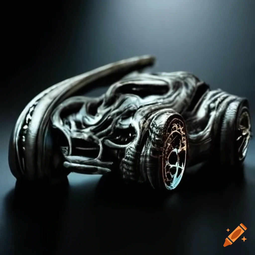 Realistic 3d rendering of a small green slime car on Craiyon