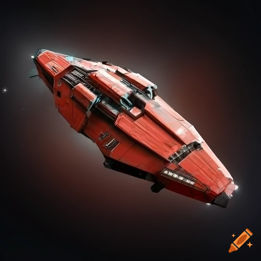 Sci-fi spaceship with a massive railgun mounted on Craiyon