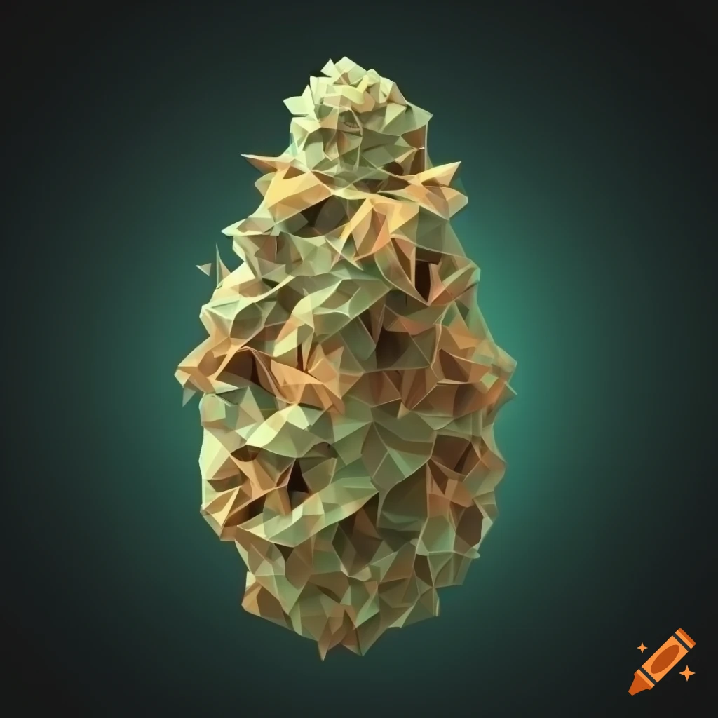 Low poly marijuana artwork on Craiyon