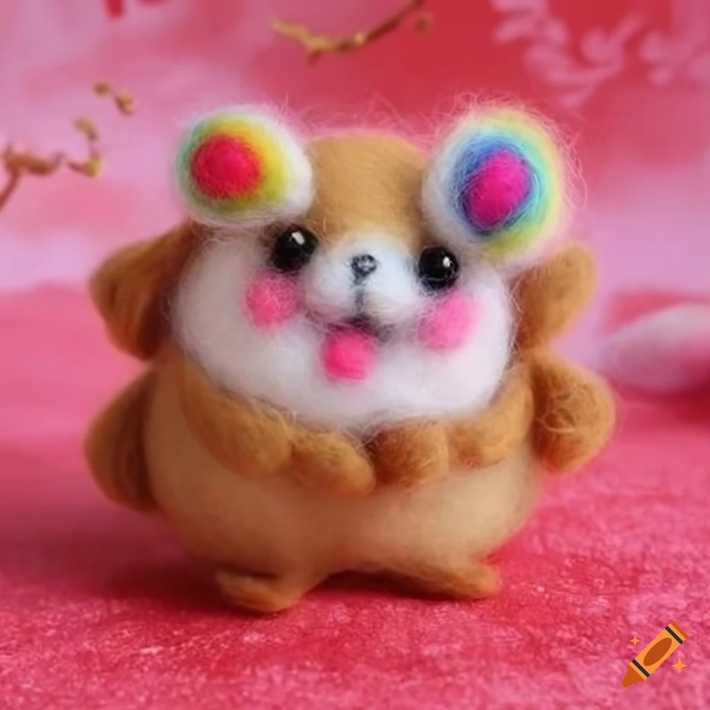 Cute felted wool candy creatures on Craiyon