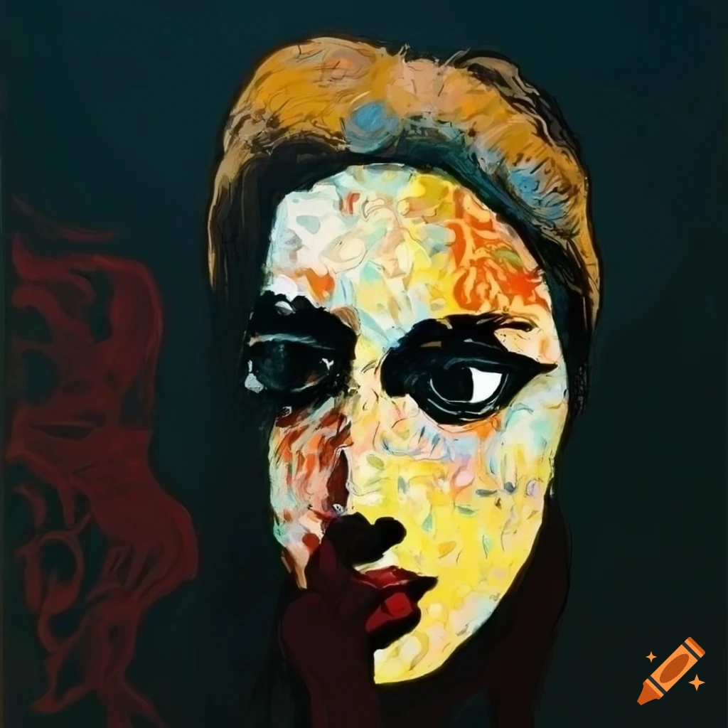 Vibrant linocut print artwork on Craiyon