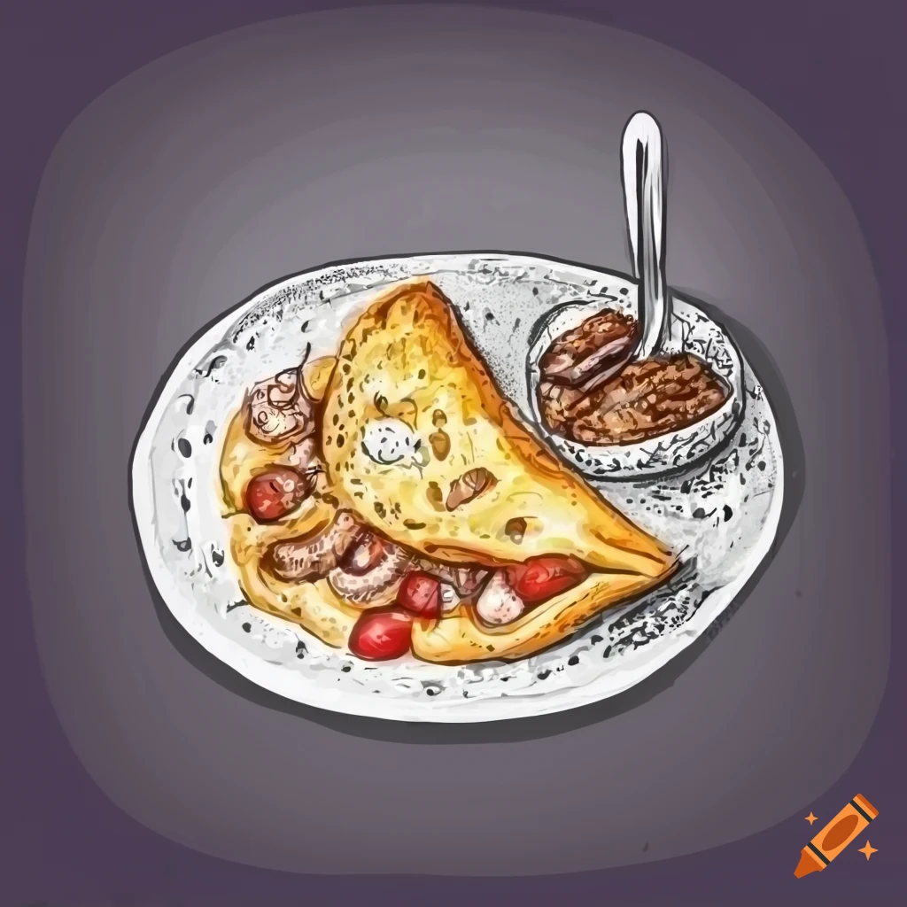 Drawing of crêpes on white background in sticker style on Craiyon