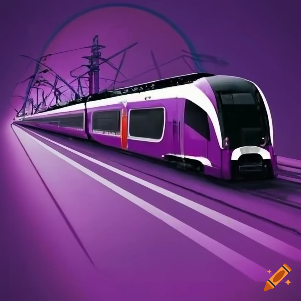 Purple stadler flirt train on the moon movie poster on Craiyon