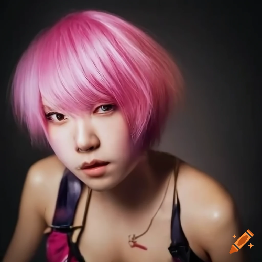 Hayley williams riding a lawn mower on Craiyon