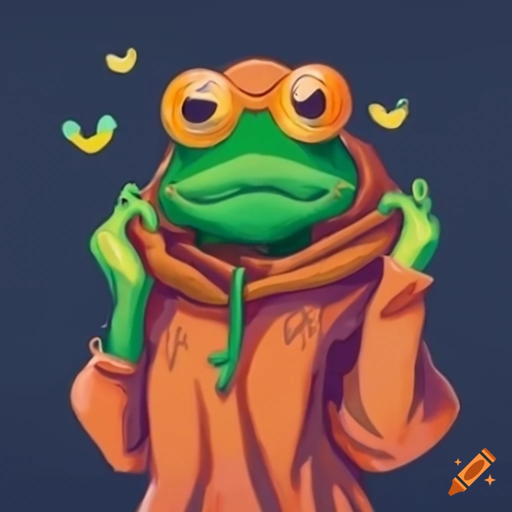 Halloween-themed frog profile picture on Craiyon