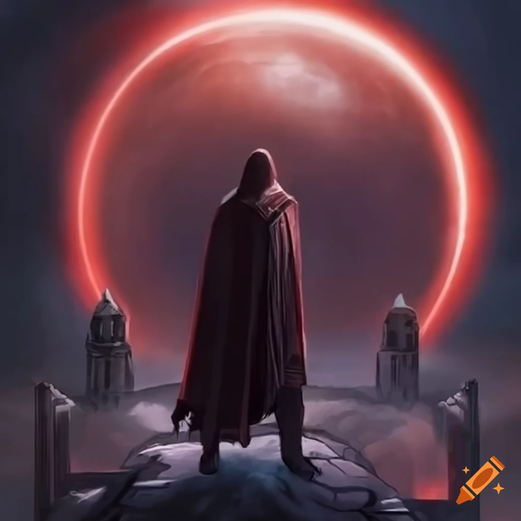 Medieval adventurer swimming into a nebula on Craiyon