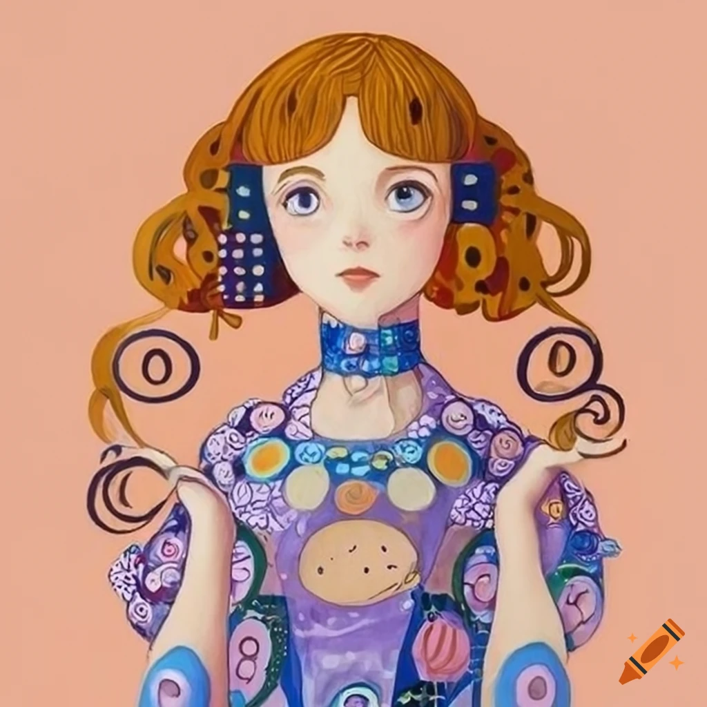 Studio ghibli caracter in gustav klimt style pastel colors on Craiyon