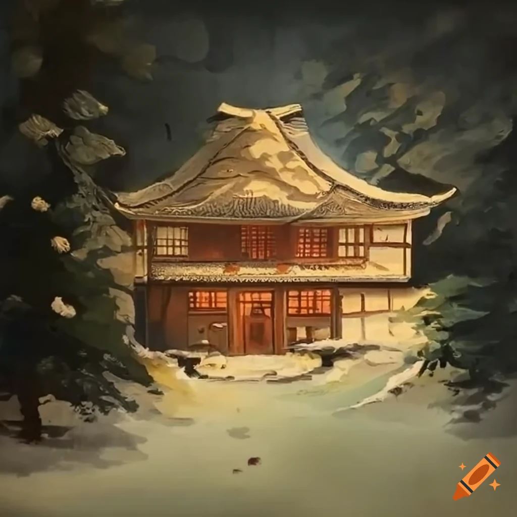 Logo combining cottage core and traditional japanese art