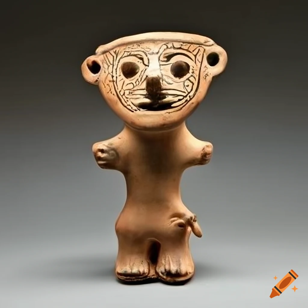 Anthropomorphic pre-Columbian animal ceramic on Craiyon
