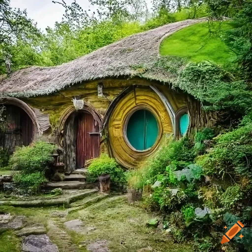Hobbit-inspired treehouse on Craiyon