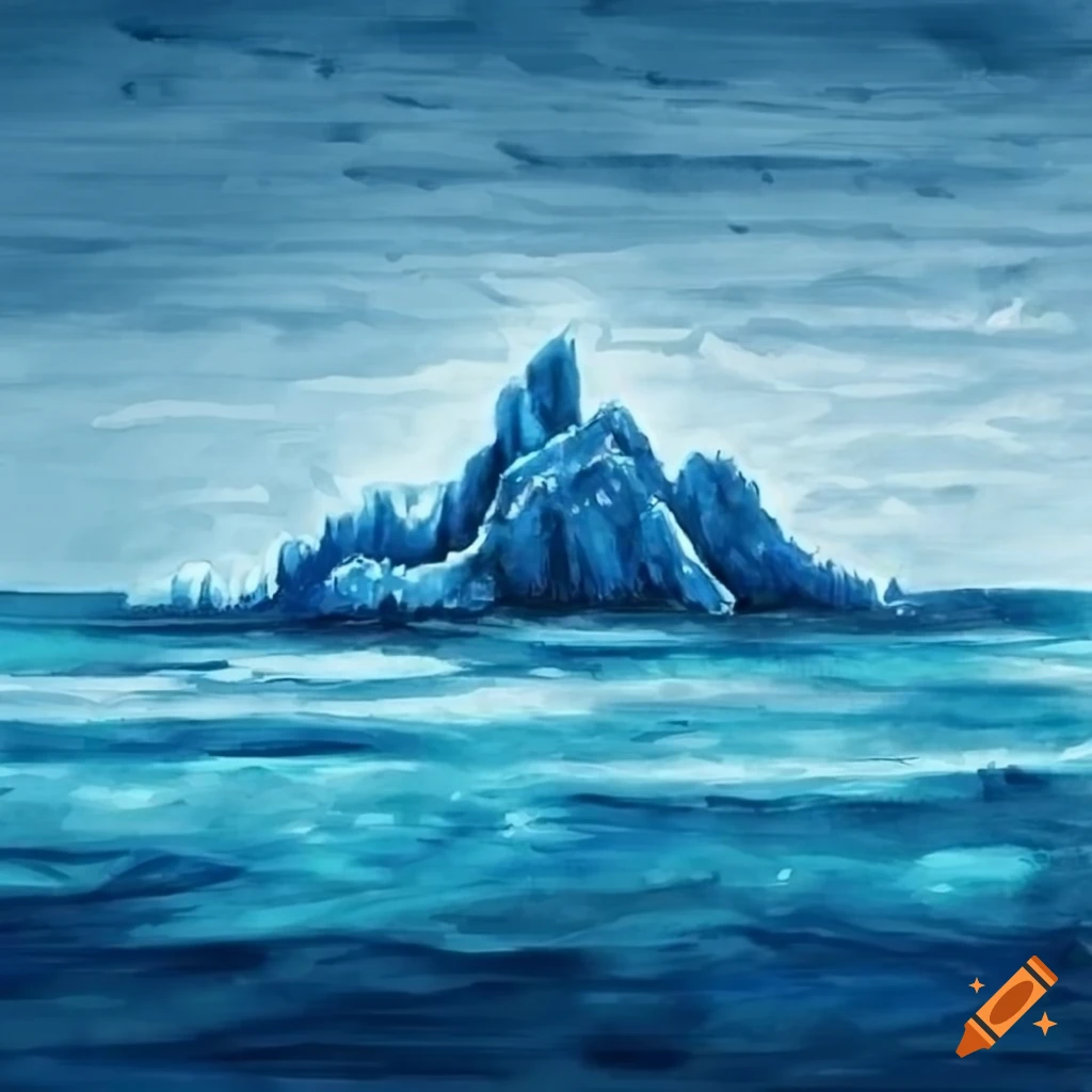 Ink drawing of a desolate island in a stormy ocean on Craiyon