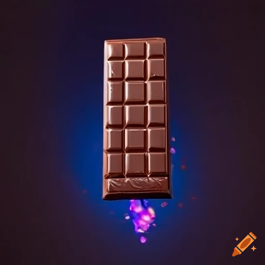 Floating cosmic chocolate bar in zero gravity on Craiyon