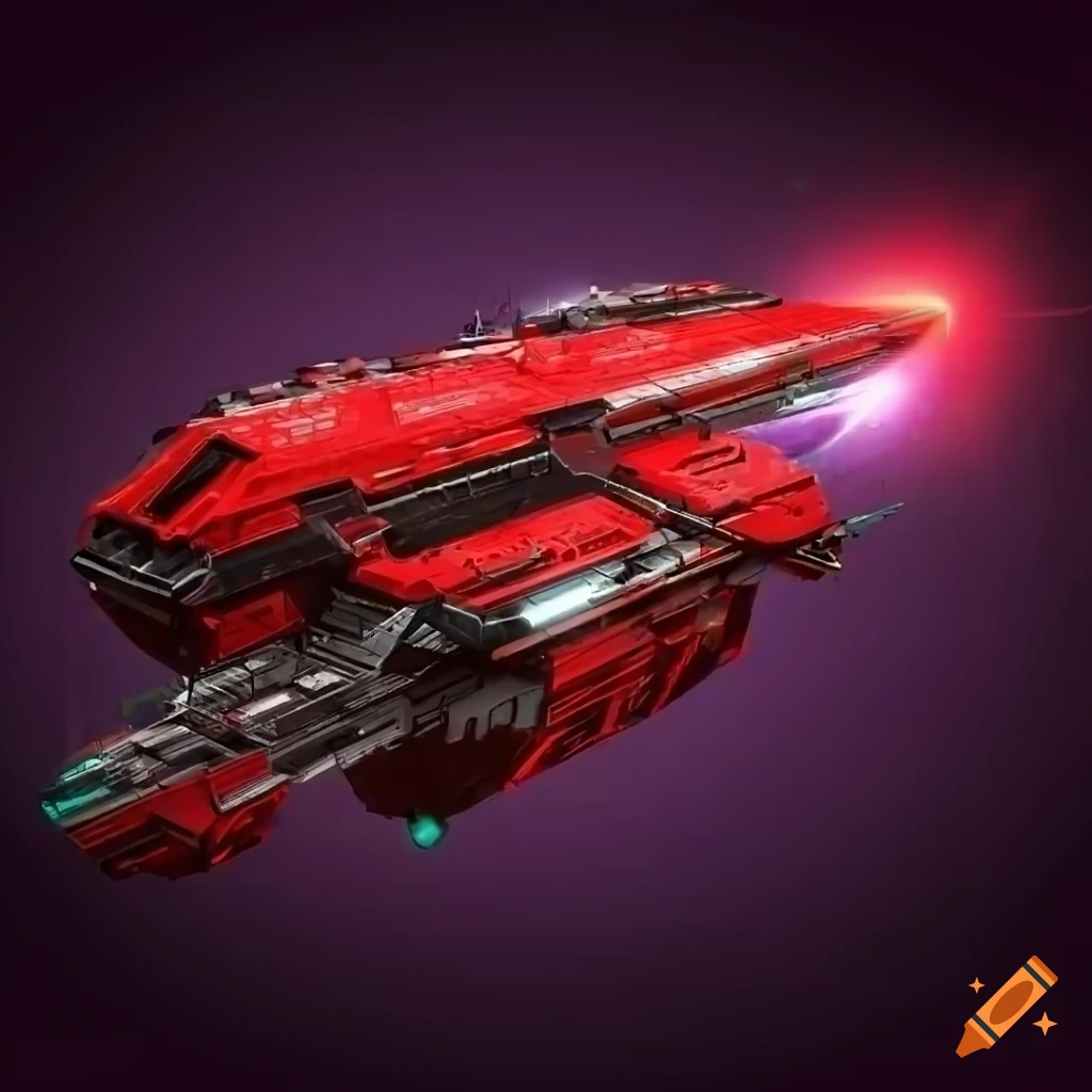 Realistic sci-fi spaceship floating in space on Craiyon